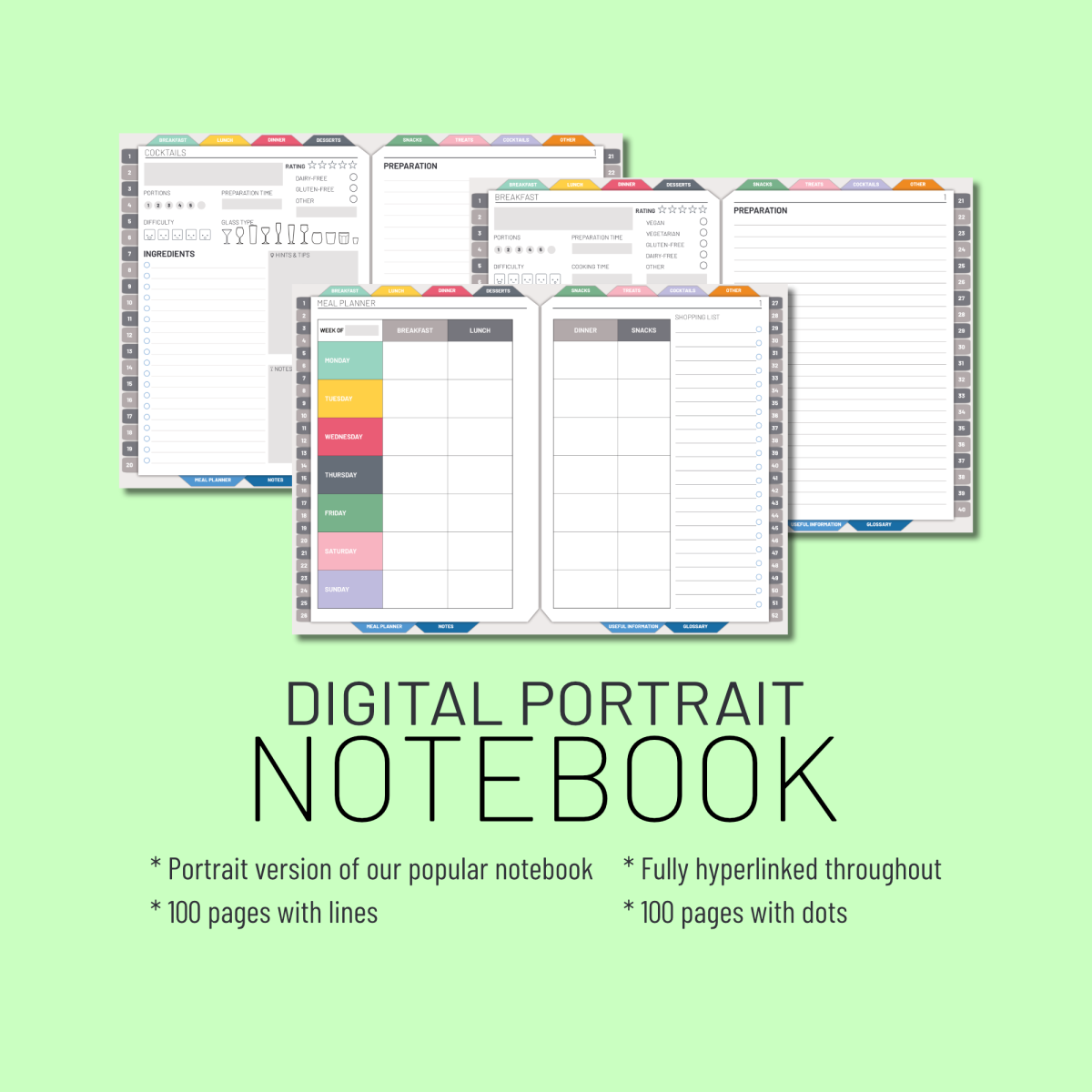 Digital Notebook | Portrait Version - Abacus Whiskers