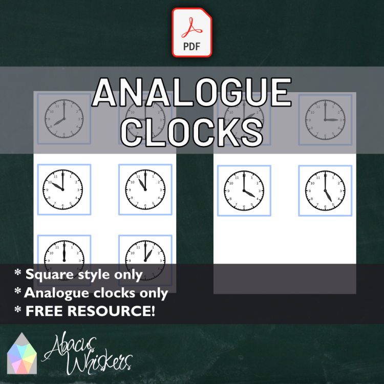 Free Printable Clocks - Abacus Whiskers