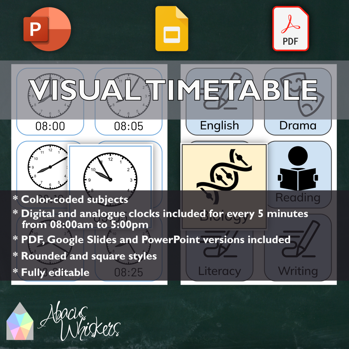 Visual Timetable | Analogue & Digital Clocks | Editable and PDF Print ...
