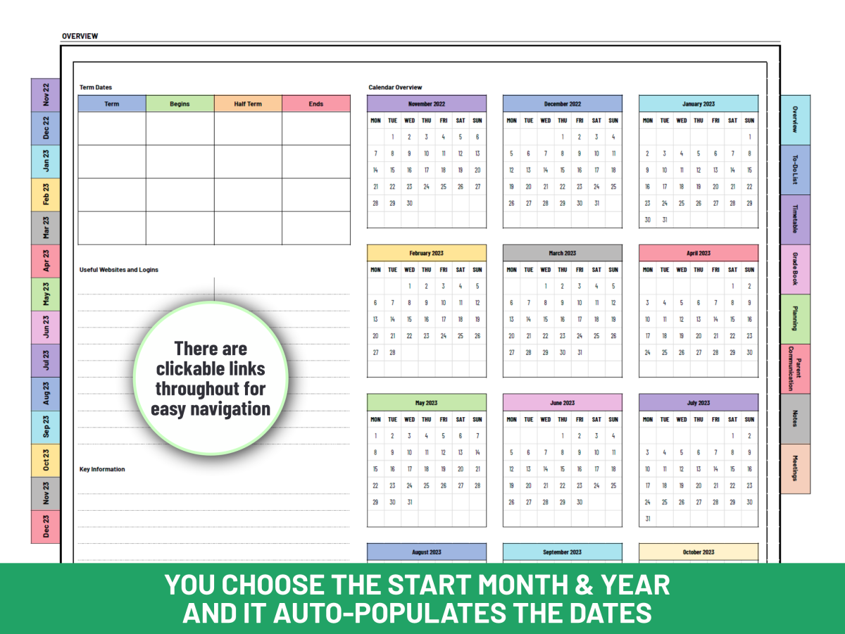 Ultimate Editable Teacher Planner 2026 and Beyond | Microsoft Excel ...