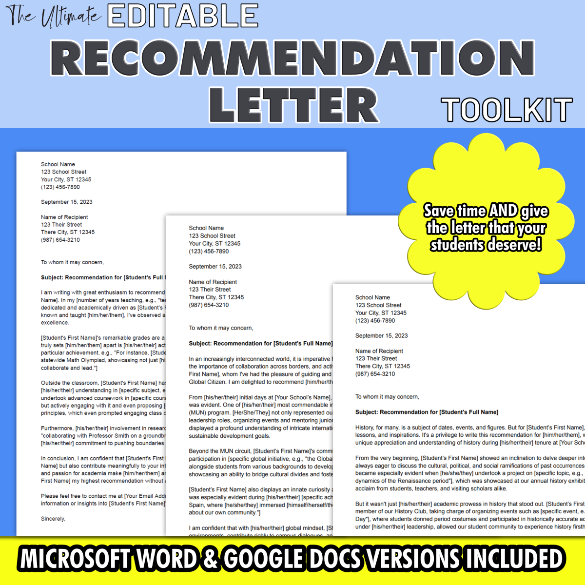 Ultimate Recommendation Letter Toolkit: Tailored Templates for Every ...
