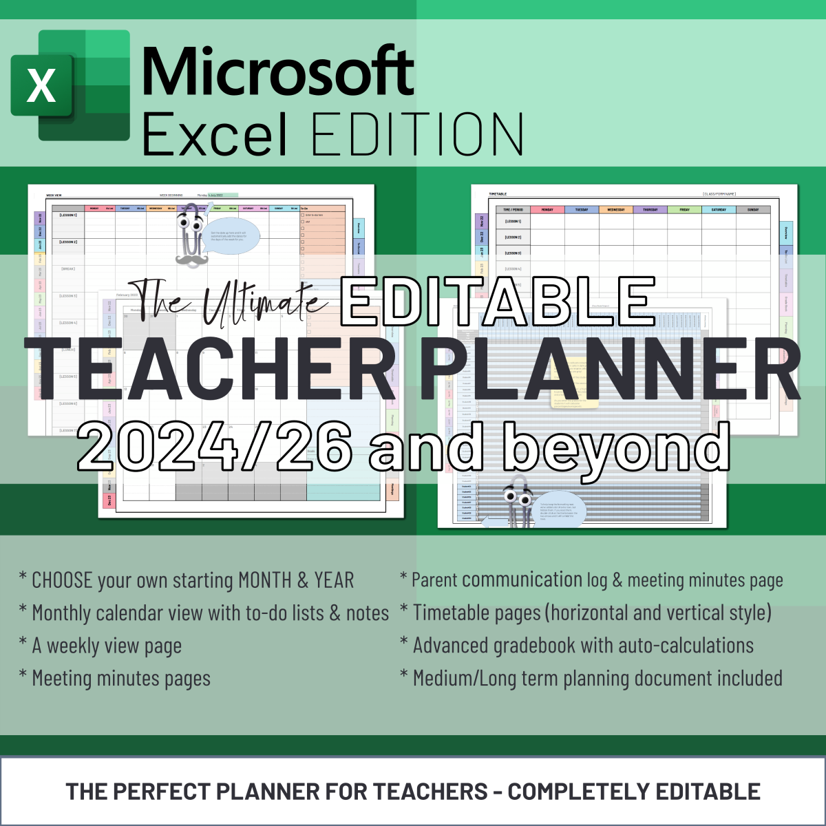 Ultimate Editable Teacher Planner 2025/26 | Microsoft Excel | Boost ...